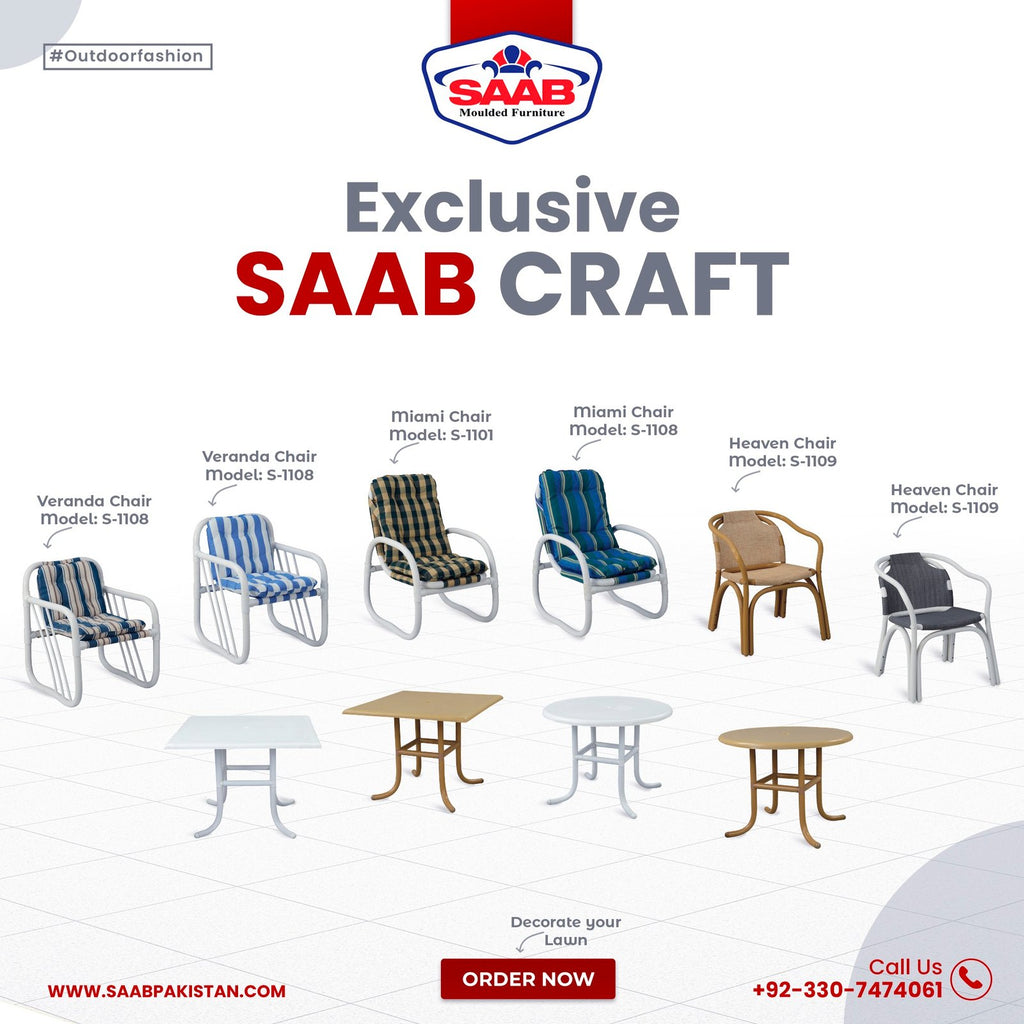 Veranda Chairs Set (4 Chairs + 1 table + 1 Umbrella) – Saab Pakistan