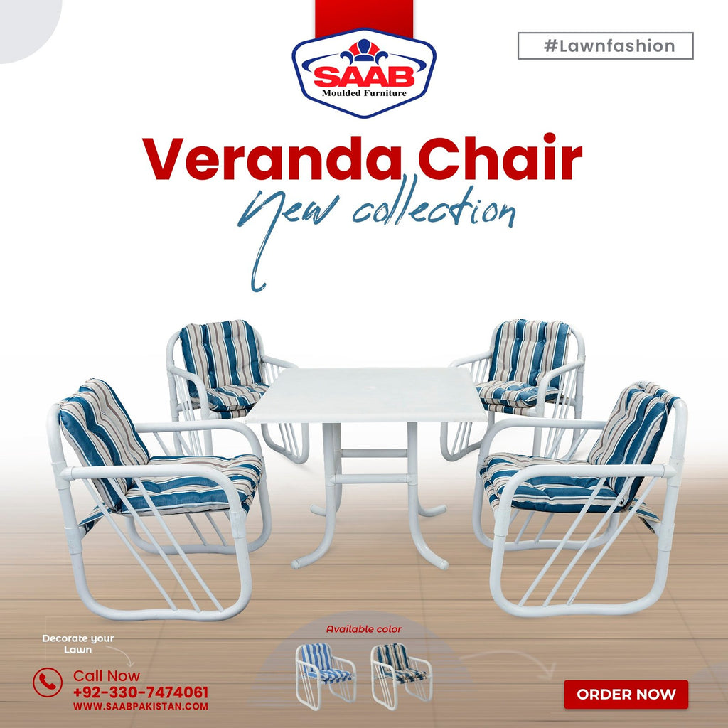 Veranda Chairs Set (4 Chairs + 1 table + 1 Umbrella) – Saab Pakistan